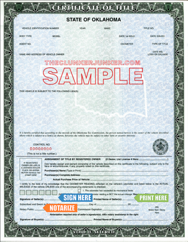 Sell Your Car In Oklahoma Cash For Cars Up To 14 300 The Clunker 